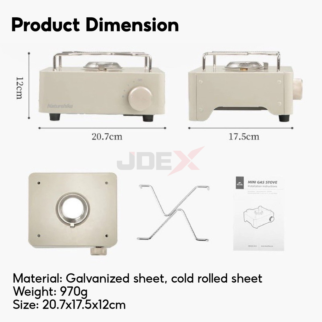 JDEX NATUREHIKE MINI CASSETTE Gas Stove 2KW High Power Camping Picnic ...