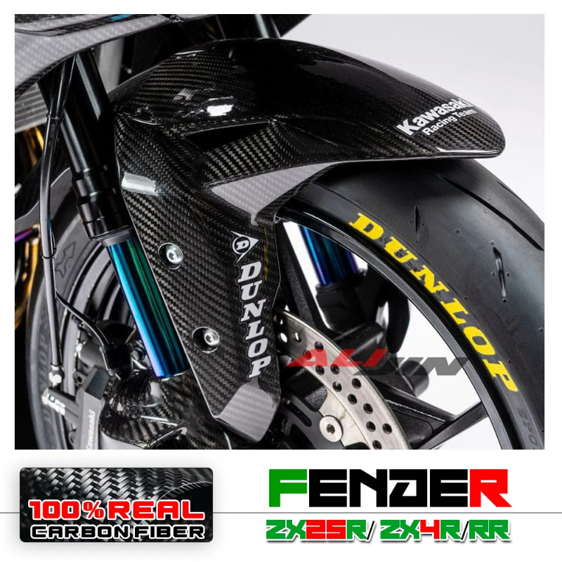 Real Dry Carbon Fiber For KAWASAKI ZX25R ZX4R ZX-4RR ZX4RR 2020-2024 Motorcycle Fairing Front ...