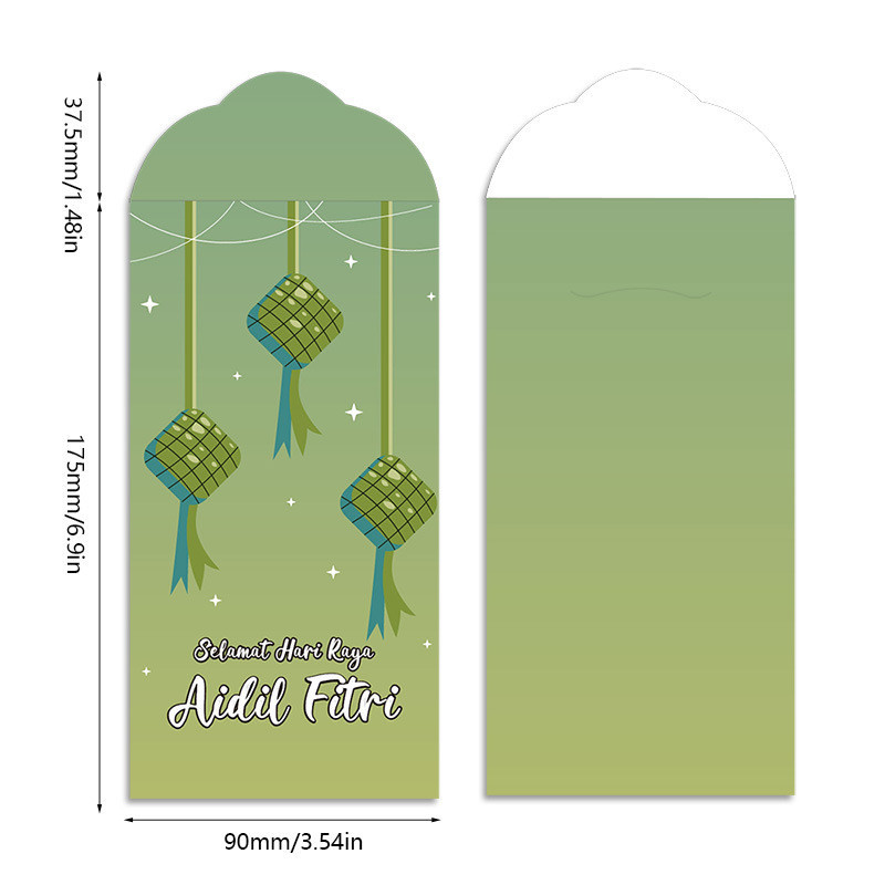 6pcs Hari Raya Envelope 2025 Sampul Duit Raya Green Envelopes Angpao ...