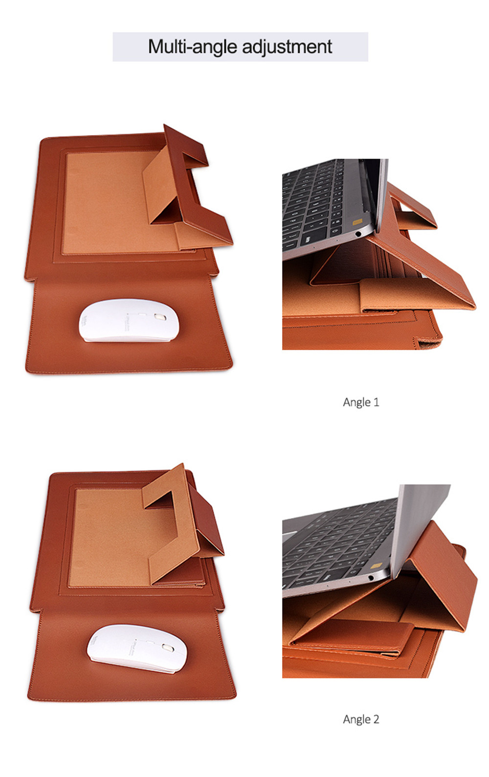 13/14/15 inch Laptop Sleeve Bag with Stand for Macbook Air Pro Case PU ...