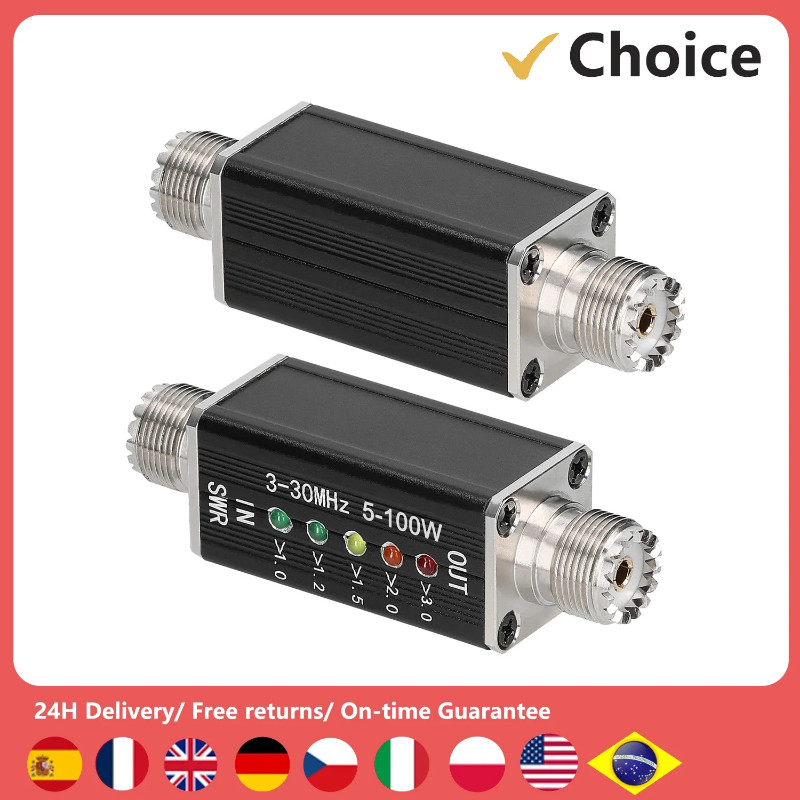 LED SWR Meter 3-30MHz Frequency Shortwave Standing Waves Indicator with ...