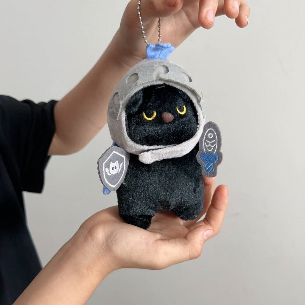 Adorable Dopey Cute Black Cat Plush Toy Stuffed Doll Chubby Kitty ...
