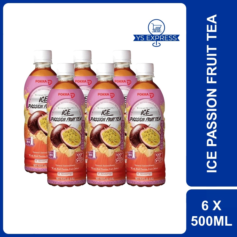 POKKA Pet Ice Passion Fruit Tea 6 X 500ML - Teh Markisa Ais | Shopee ...