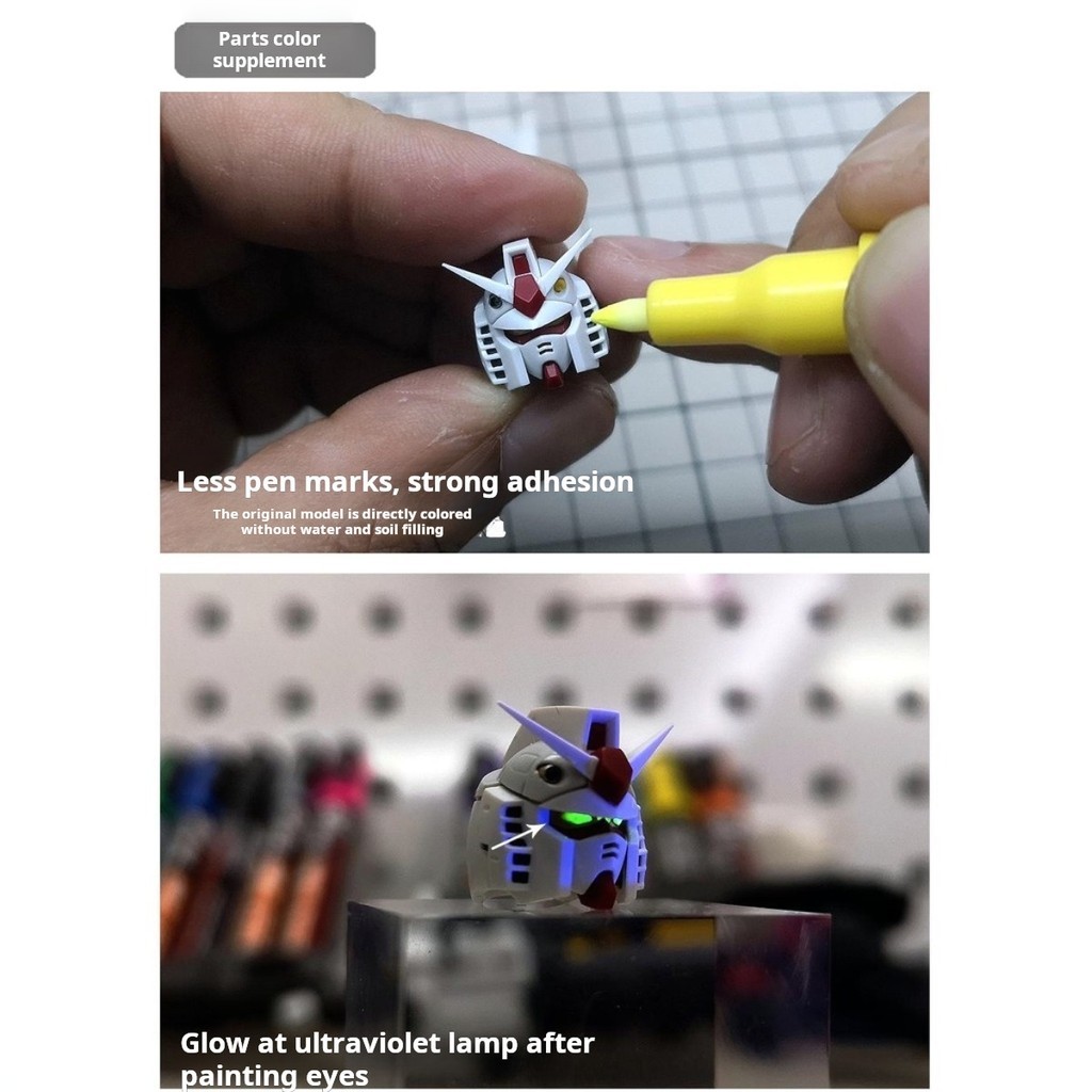 Neon Fluorescent Coloring Markers Eraser Pen for Gundam Gunpla DIY GK ...