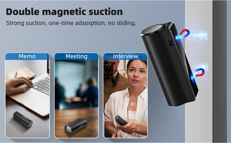 Voice Recorder spy Digital audio recording Pro LED Screeen Magnetic ...