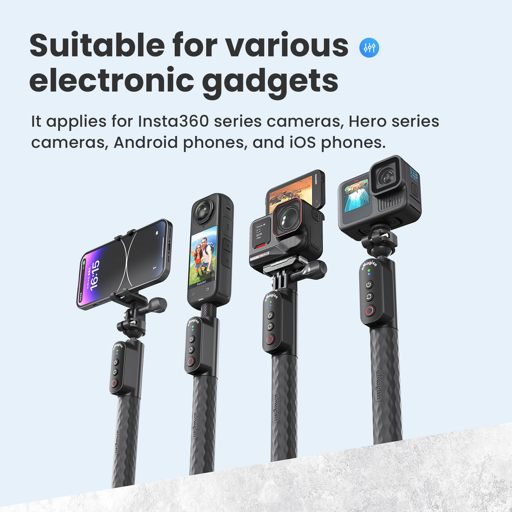 aMagisn action camera Bluetooth remote control selfie stick For ...