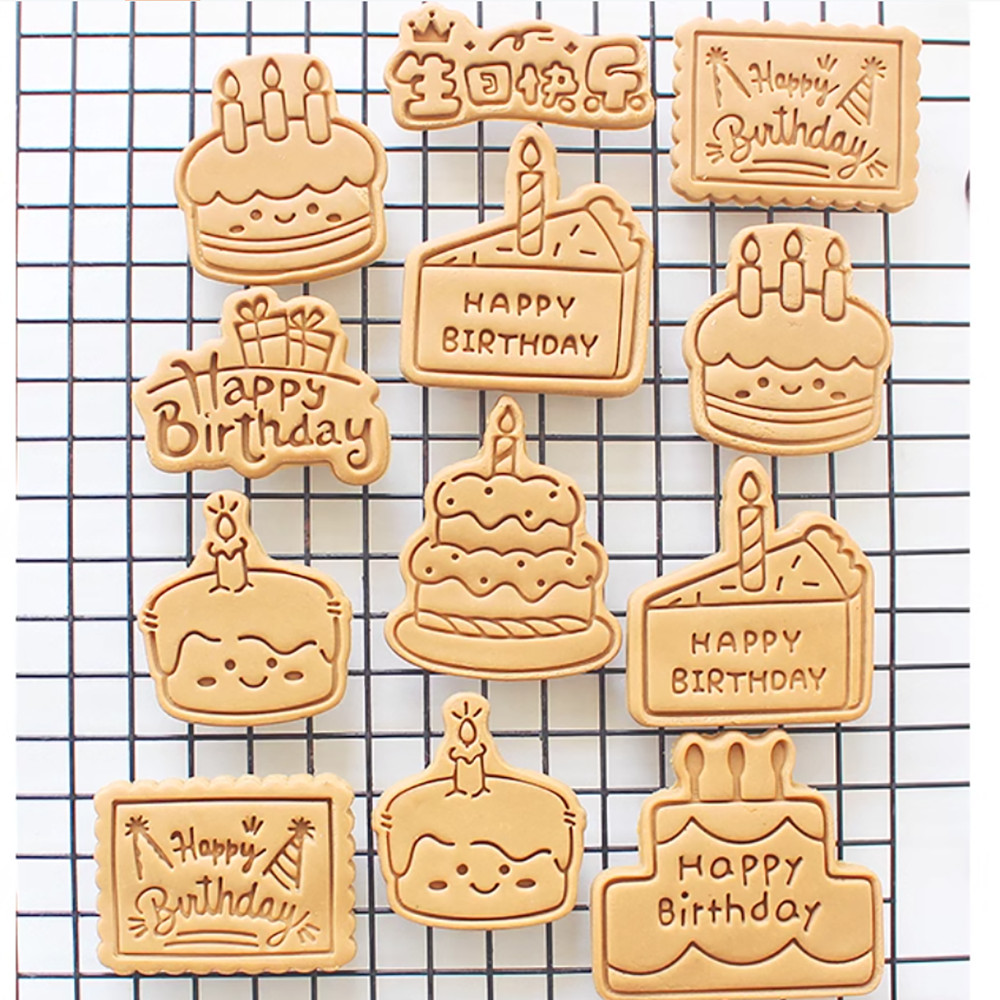Happy Birthday Cookie Mold DIY Bakery Tools and Accessories Cookie ...