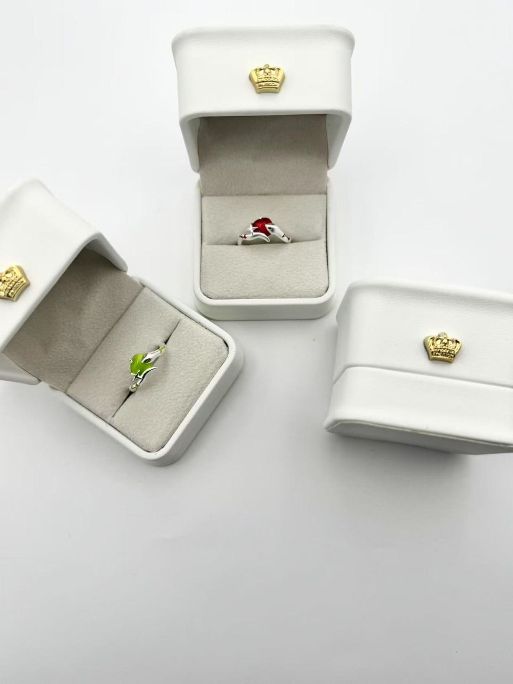 Rings Greens Green Apple and Snake Couple Ring One Ring Front and Back ...