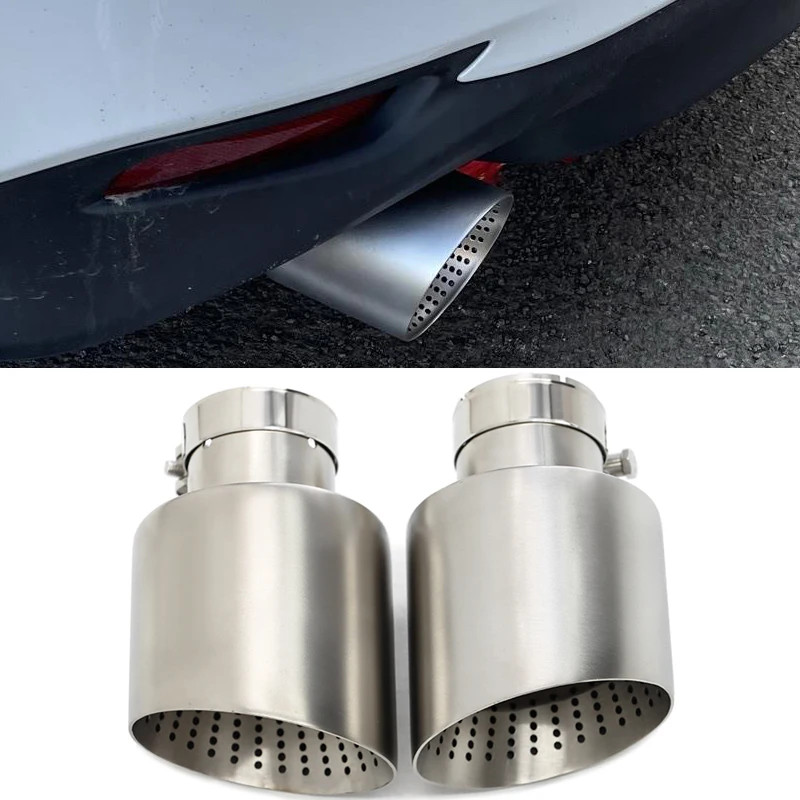 1 Pcs Matte Stainless Steel Car Exhaust Tip System Pipe Universal ...