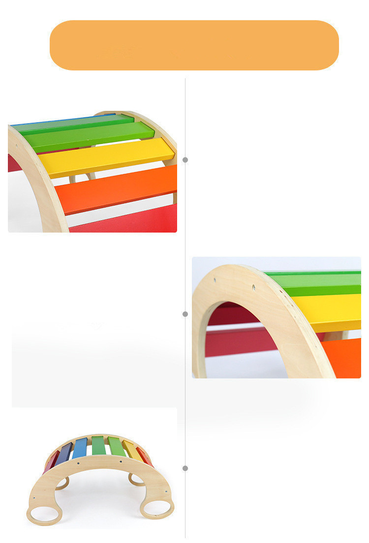Wooden Rainbow Rocker Indoor Universal Wooden Rocking Play Swing Board ...