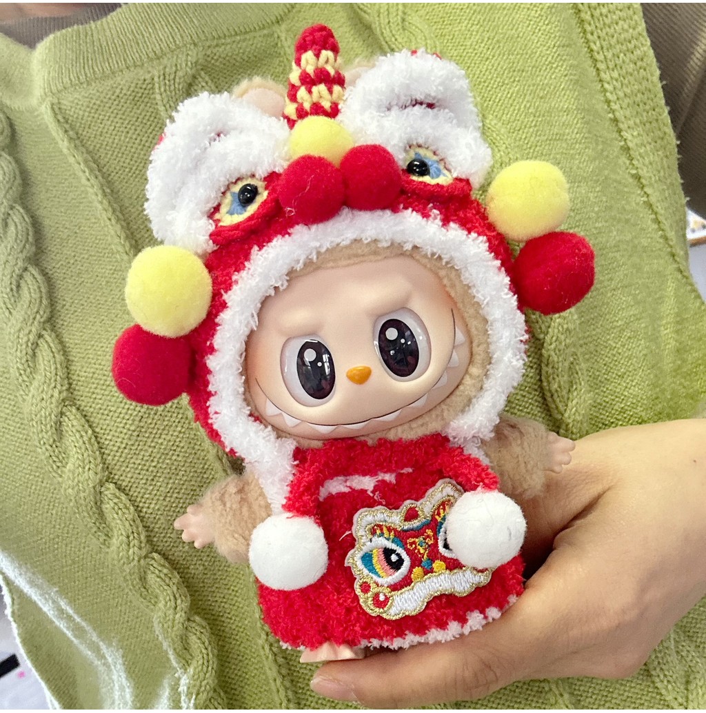 Handmade lion dancing clothes for labubu ((Only Baby Clothes) v1 v2 ...