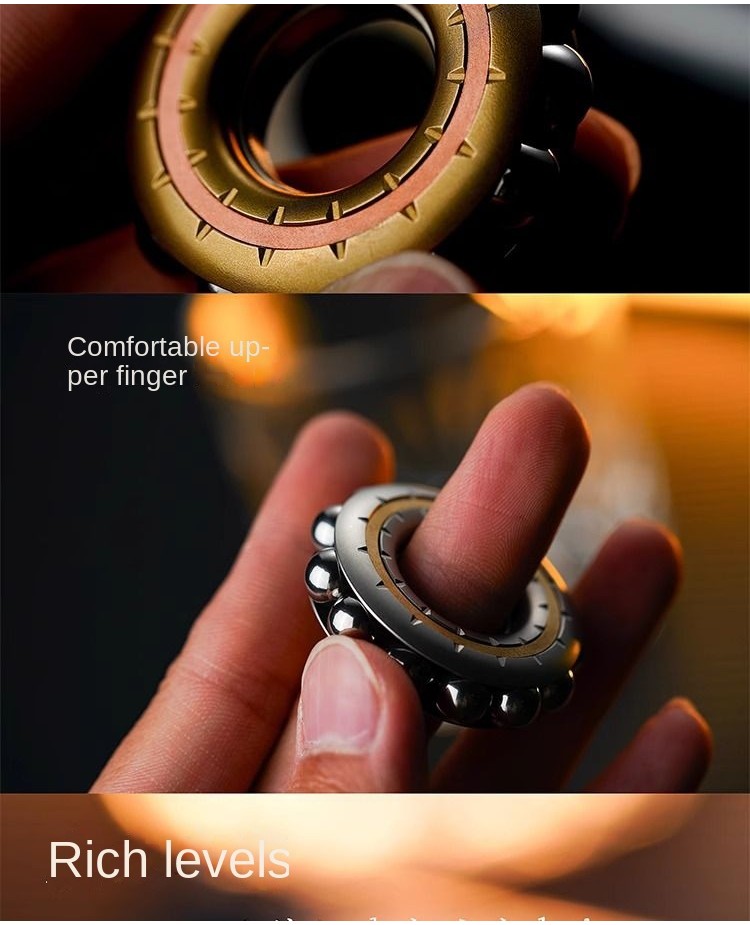 Mantra Ring Bead Fidget Spinner - Precision Metal Alloy EDC Toy - Multi ...