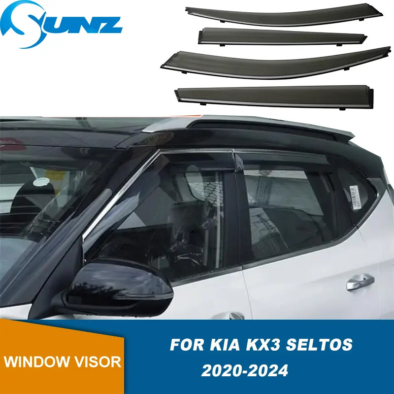 Side Window Deflector For Kia KX3 Seltos 2020 2021 2022 2023 2024 Car Weathershield Wind Shield ...