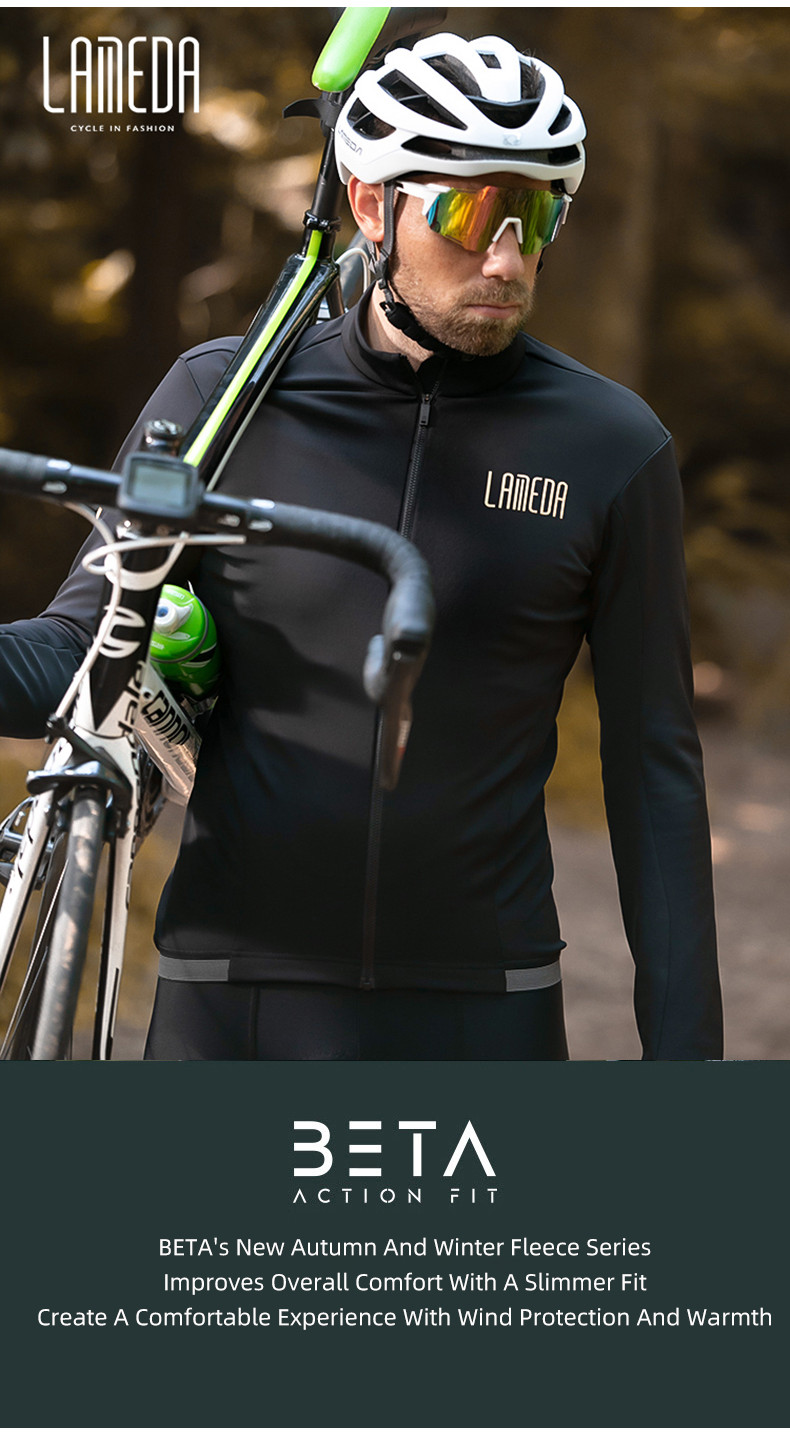 LAMEDA Cycling Jacket Autumn Winter Windproof Men's Thermal Warm Long ...