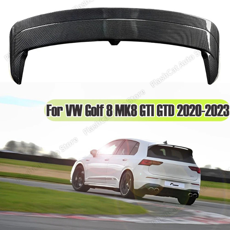 For VW Golf 8 MK8 GTI GTD R REAR TRUNK ROOF SPOILER LIP WING GLOSS ...