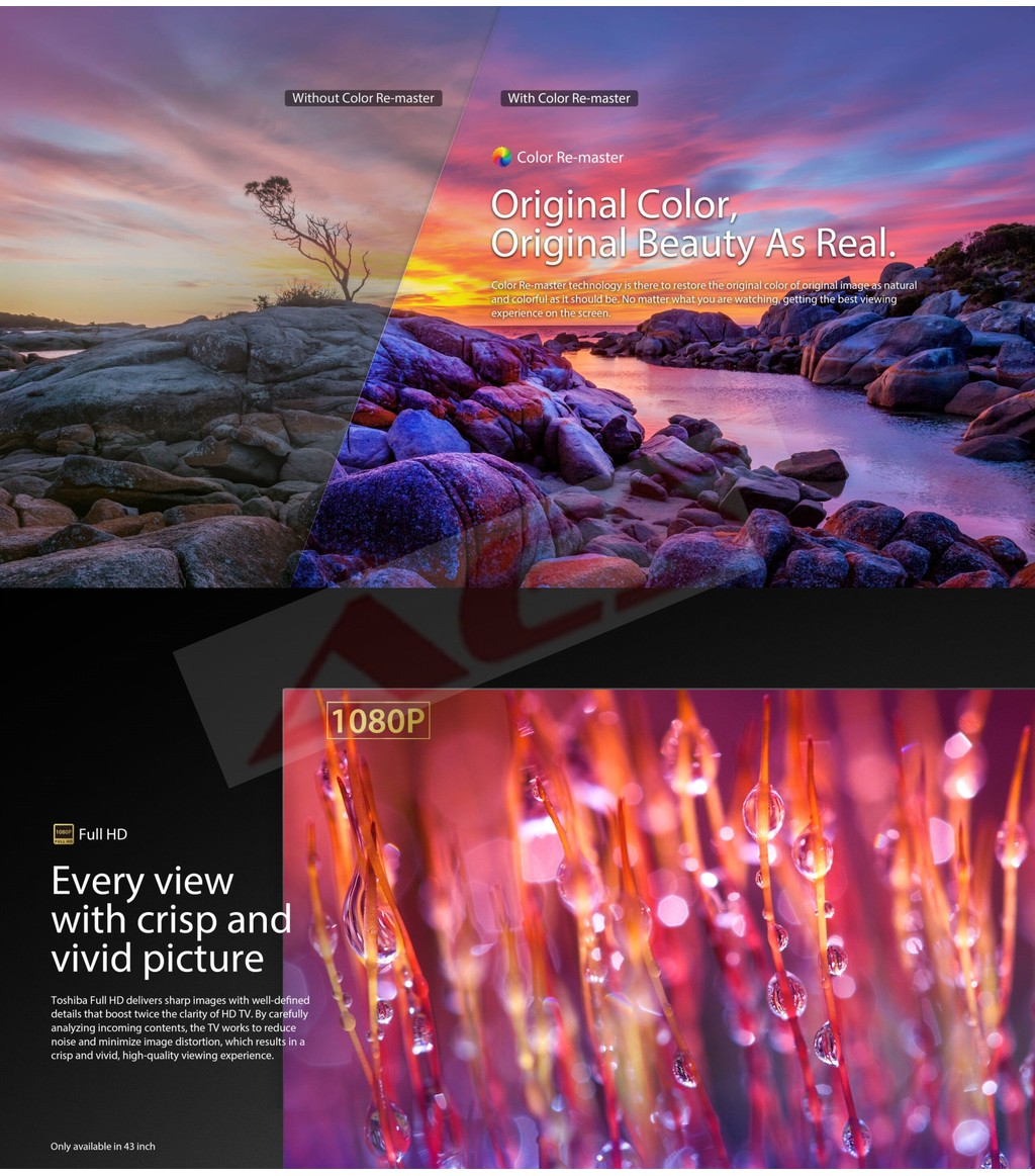 TOSHIBA 32V31MP 43V31MP TV LED Full HD DTS Virtual:X VidAA Smart dengan ...