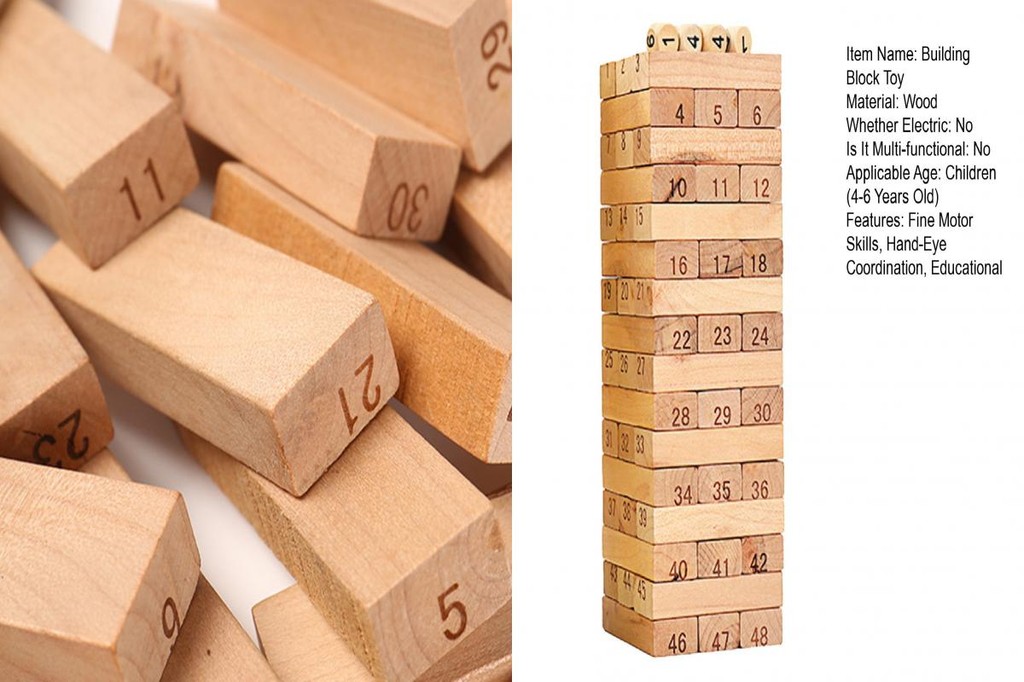 HD| Building Block Tumbling Tower Game Wooden Block Stacking Toy Wooden ...
