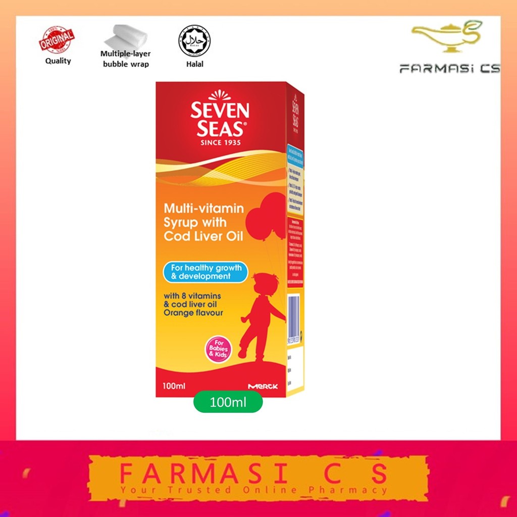 Seven Seas Kids Multivitamin Syrup with Cod Liver Oil 100ml EXP:04/2026 ...