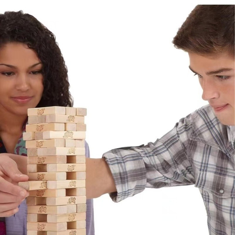 Hasbro Gaming Classic Jenga Game with Genuine Hardwood Blocks, Stacking ...