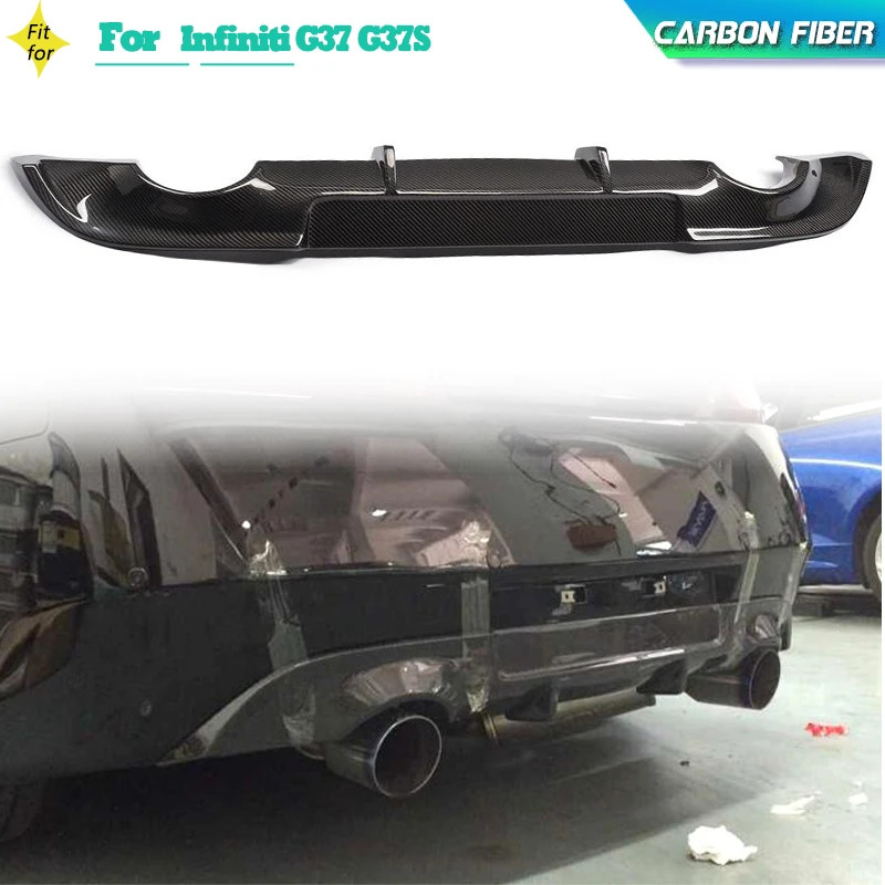 Carbon Fiber Car Rear Bumper Diffuser Lip Spoiler for Infiniti G37 G37S ...