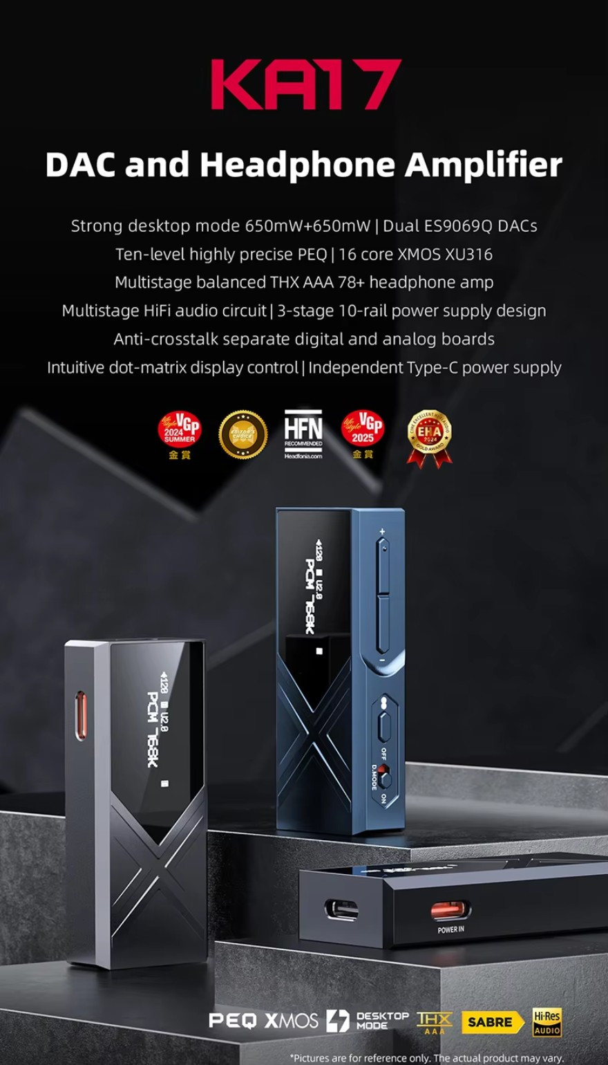 FiiO KA17, Desktop-Grade Dongle DAC/AMP: Dual ES9069Q DAC, THX AAA 78 ...