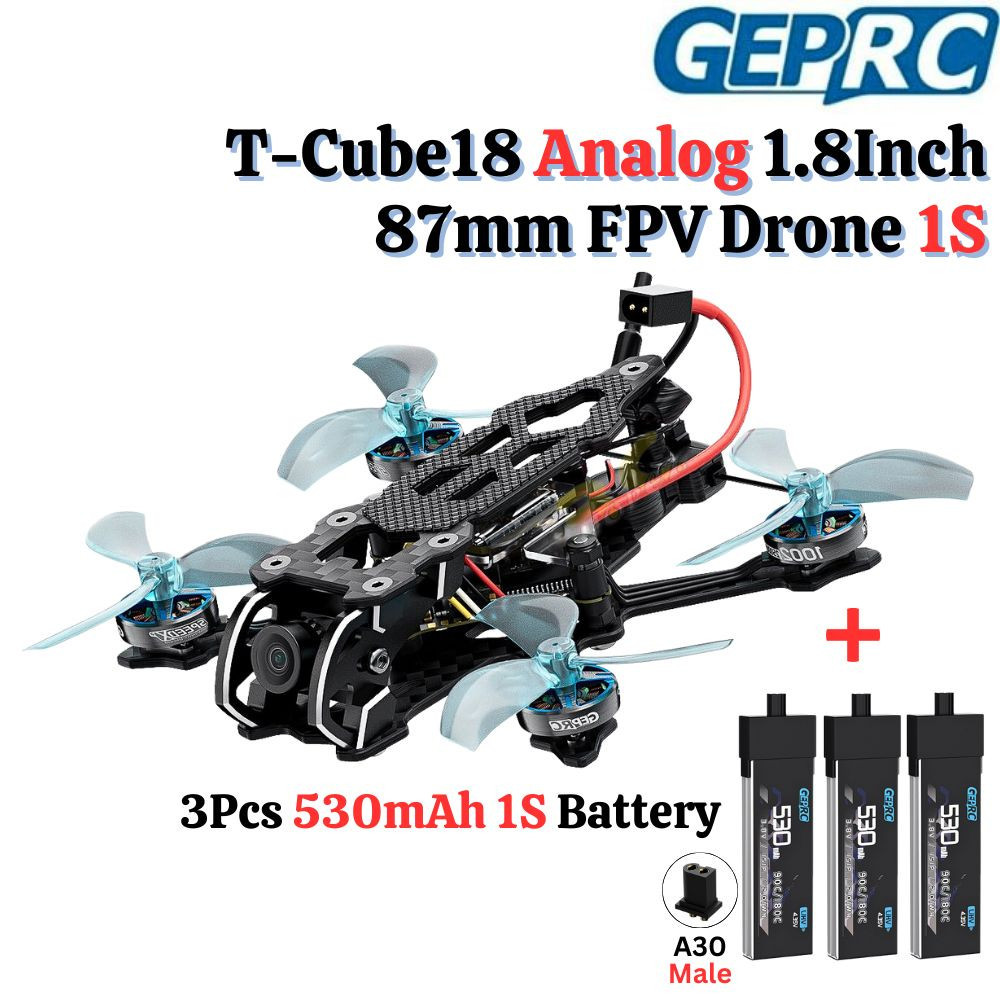 GEPRC T-Cube18 Analog ELRS 2.4G 1.8 Inch 87mm w/Caddx ANT 1S/530 Fly ...