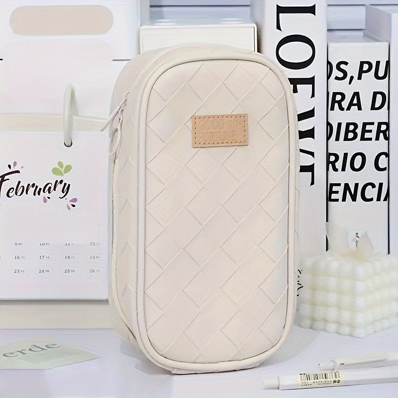 Large Big Capacity Woven Pencil Cases Portable High-Color Design with 6 ...