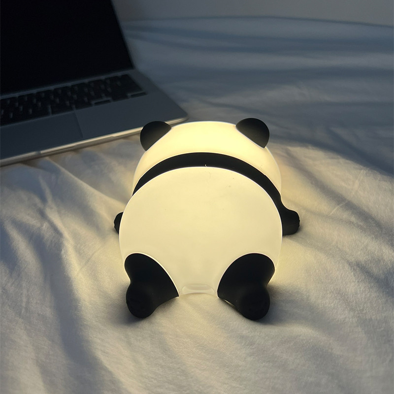 Cute Panda Night Light Cartoon Creative Sleeping Pandas Bedroom Lamp ...