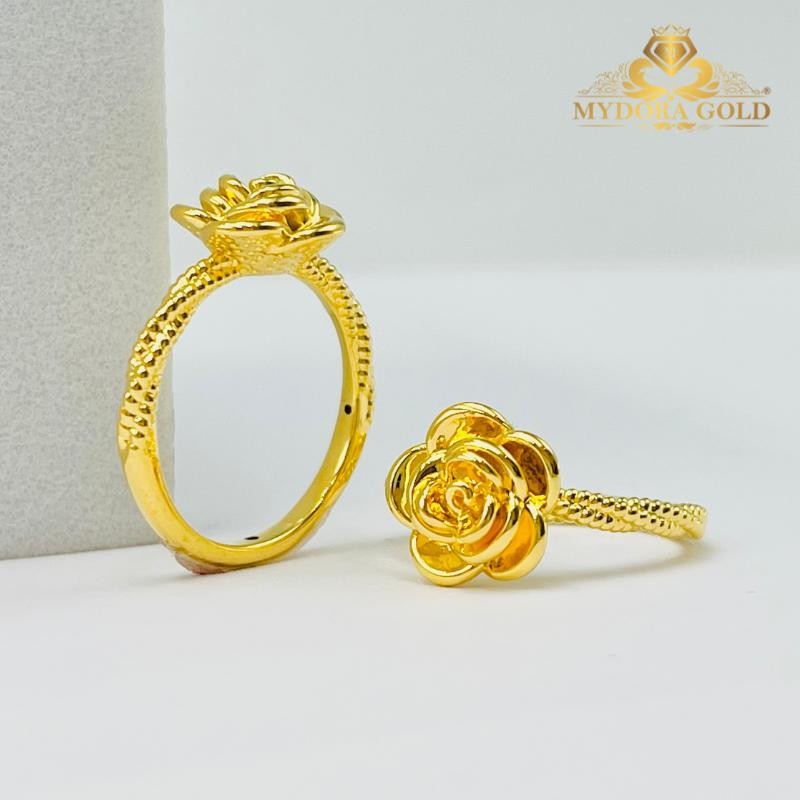 MYDORA Cincin Cutie Roses Full Gold (5G) l EMAS 916/22K | Shopee Malaysia
