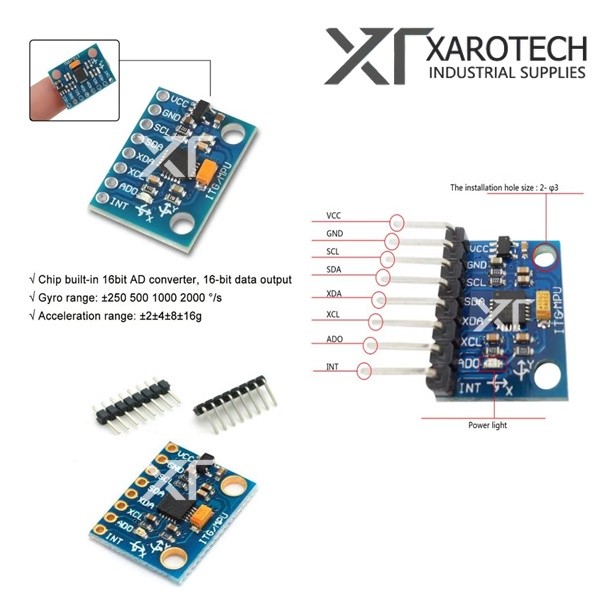 3-Axis Gyro Accelerometer Sensor Module ( GY-521 MPU6050 6050) TechMakers | Shopee Malaysia