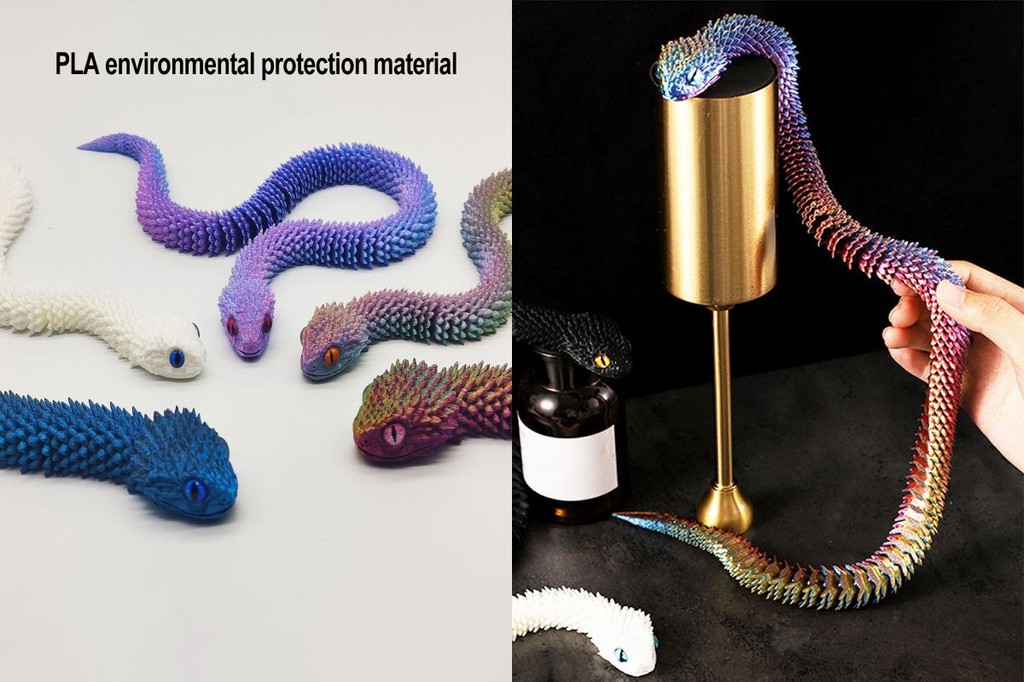 Charming Snake Collectible 3d Printed Snake Toy Flexible Jointed Snake ...