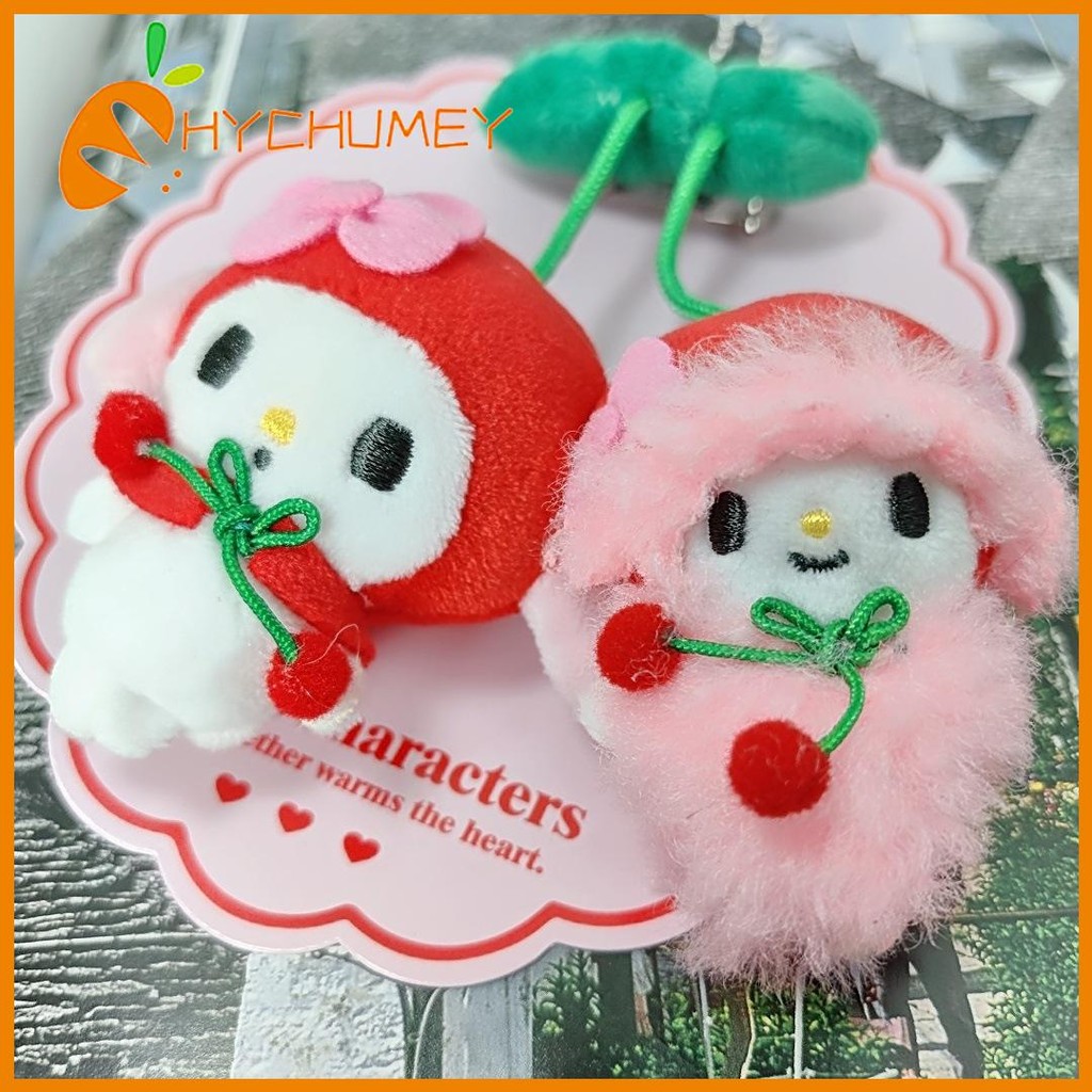 Soft Fun And Cherry Sanrio Animal Plush Keychain Featuring Cinnamoroll ...