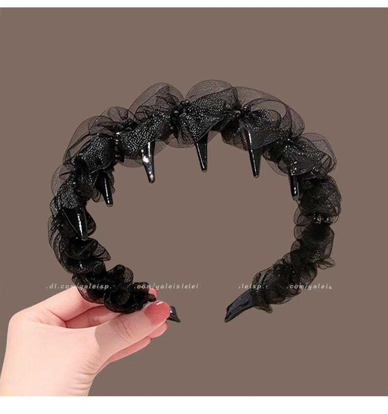 Temperament Headband Women's New High Cranial Top Non-slip Mesh Yarn ...