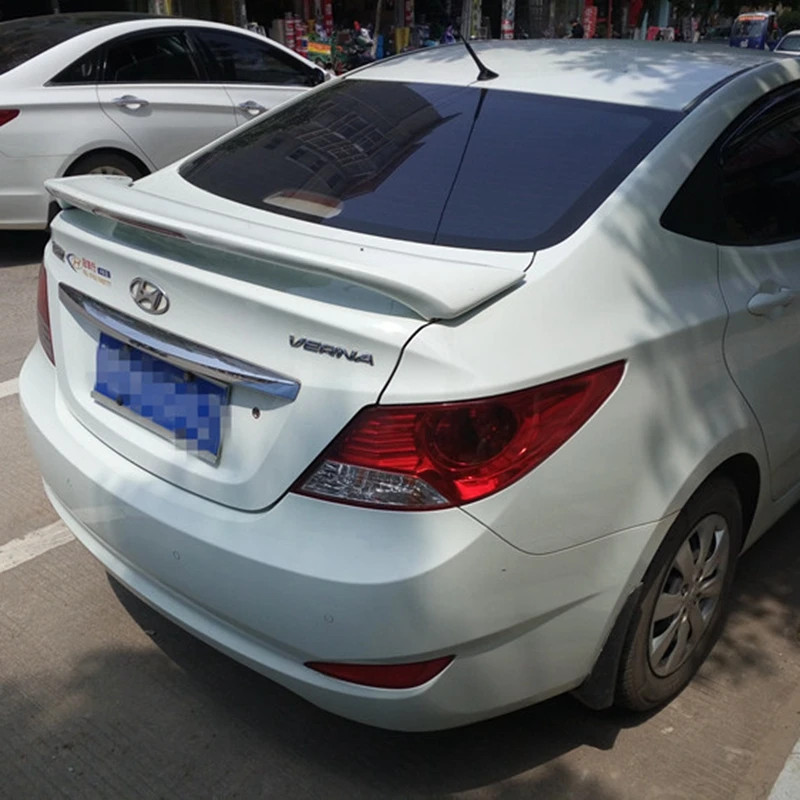 For Hyundai Verna accent Spoiler ABS Material Car Rear Wing Primer ...