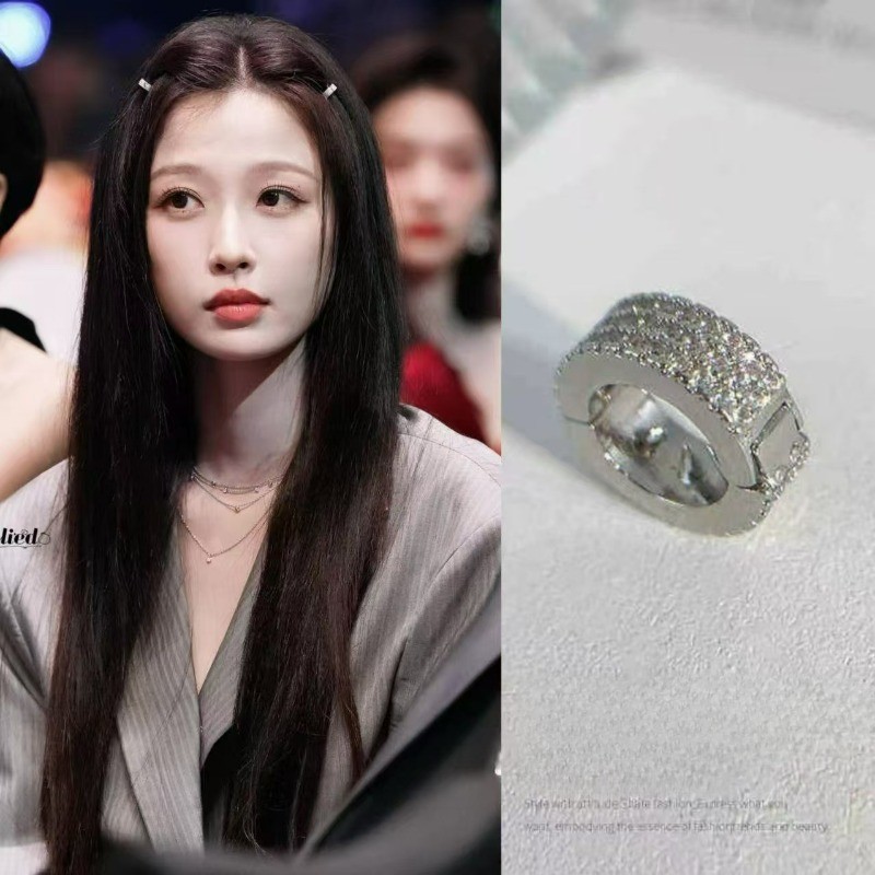Jennie's Same Metallic Silver Round Braided Hair Buckle Sweet and Cool ...