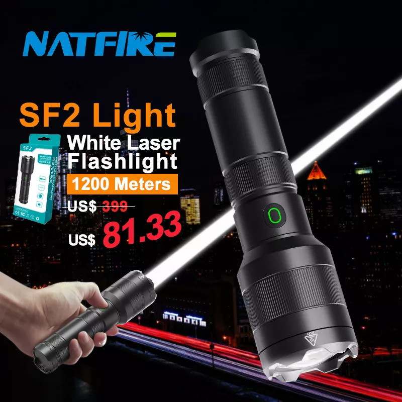 LEP White Laser Flashlight 1200-1500 Meters SF2 White Laser Light ...