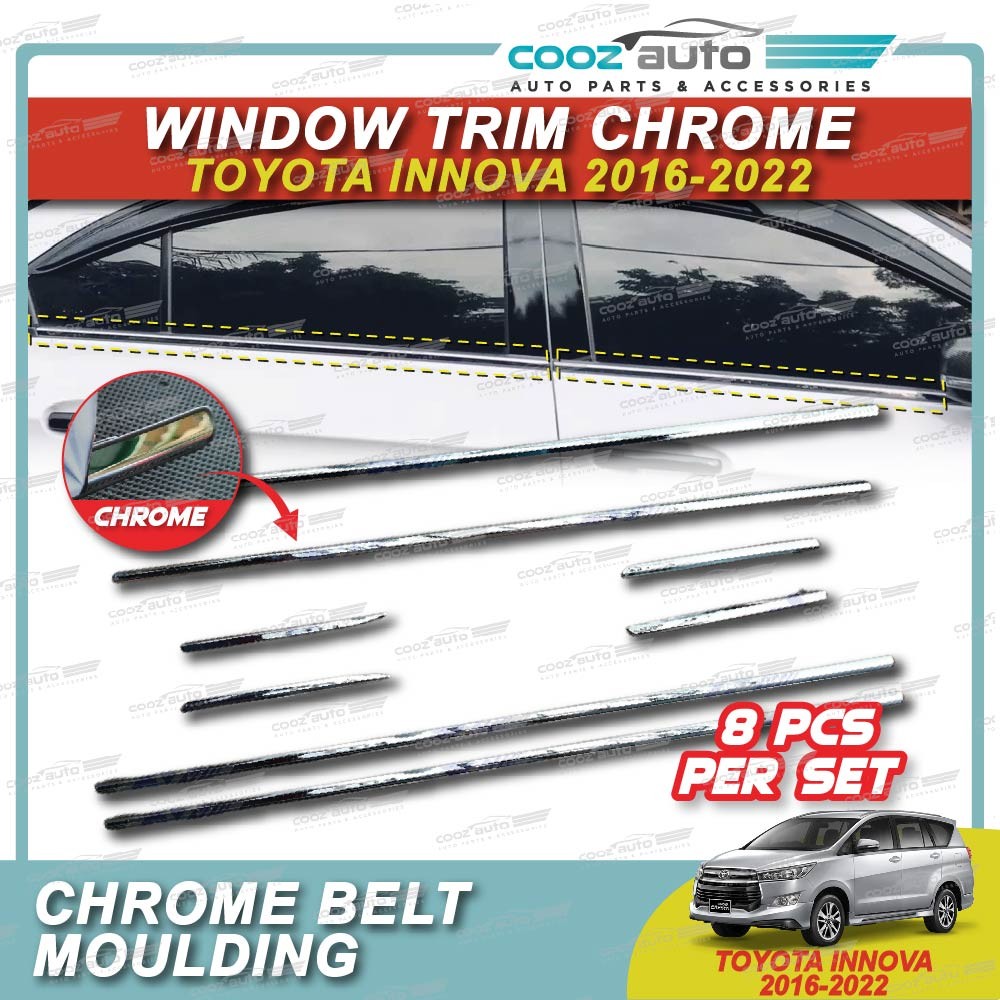 Toyota Innova 2016 -2022 Car Window Trim Chrome Lining / Door Belt ...