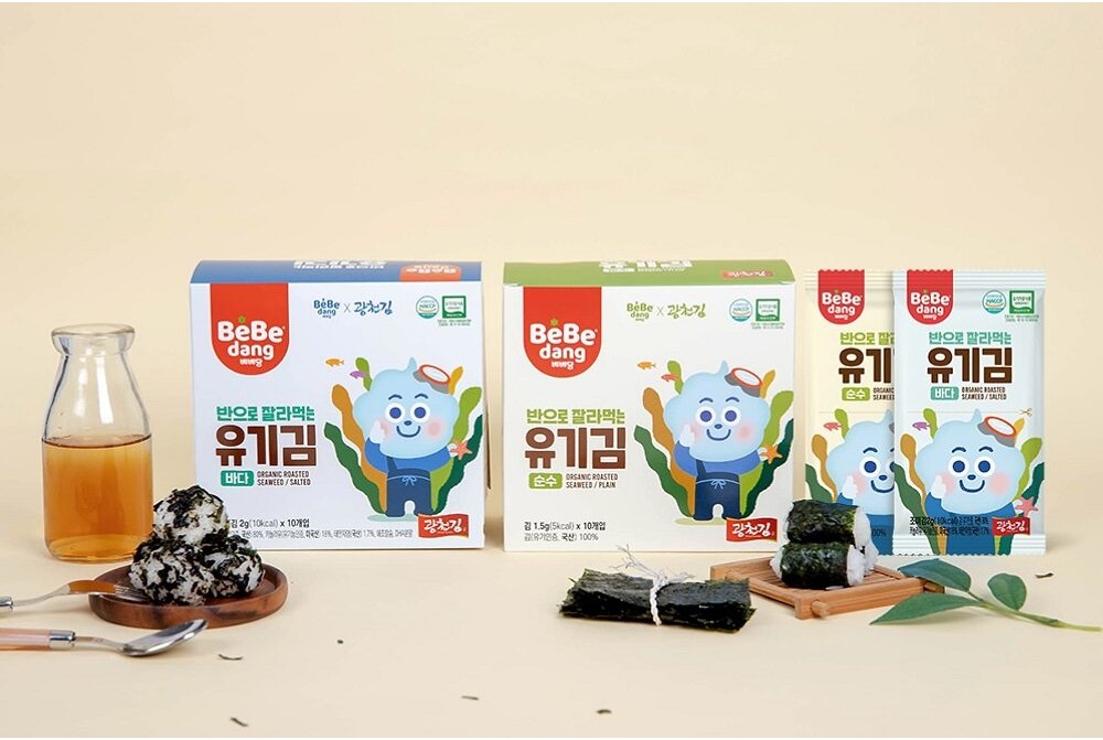 BEBEDANG Korea Organic Roasted Seaweed 2g x 10 Packs (Plain/Salted ...