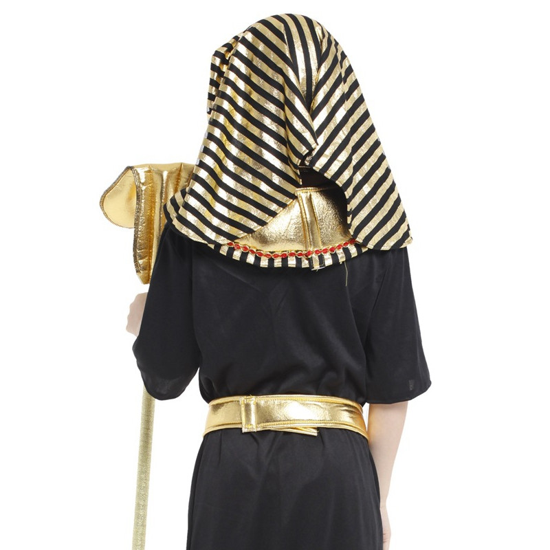 Tradtional Egypt Pharaoh Cosplay Costume For Kids Boy Golden Headwear ...