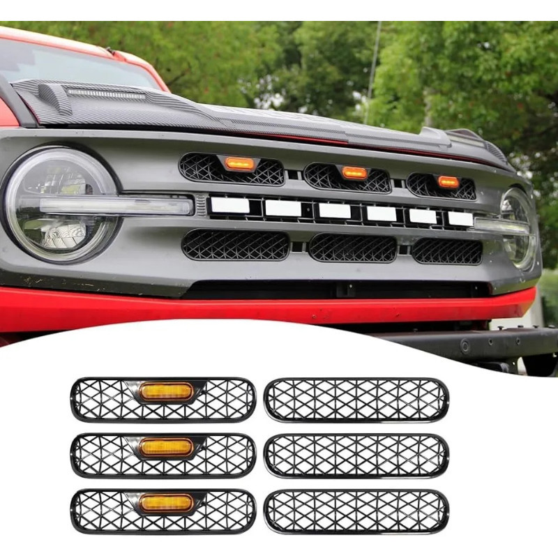 Car Grille Mesh Decoration For Ford Bronco Big Bend 2024 Front Mesh ...