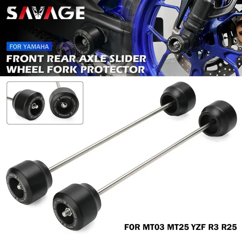 Rear Front Axle Sliders For YAMAHA MT03 MT25 YZF R3 R25 2015-2025 ...