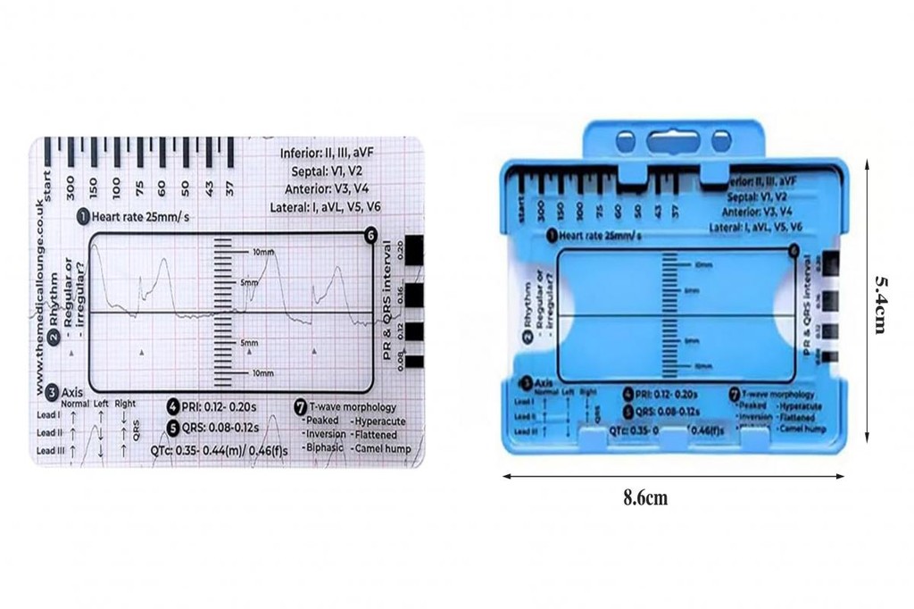 Pocket-sized Ekg Ruler Portable Ekg Guide Transparent Ekg Caliper ...