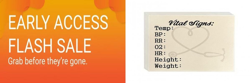 Love Pattern Medical Stickers Portable Vital Sign Notes 50 Sheets Vital ...