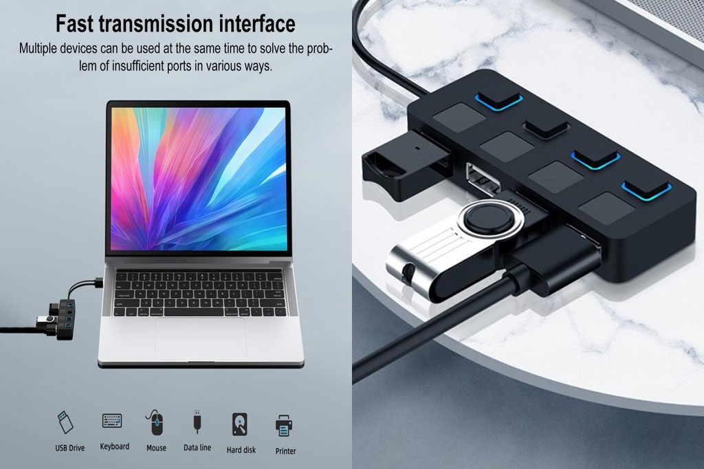 Portable Design Guard Function Design High-speed Usb 2.0 Hub 4 Ports ...