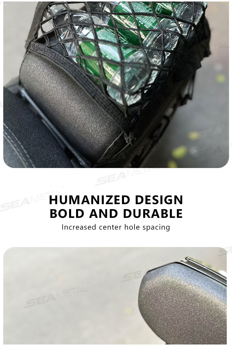 SEAMETAL Motorcycle Storage Net Bag High Elastic Double Layer Hooks ...