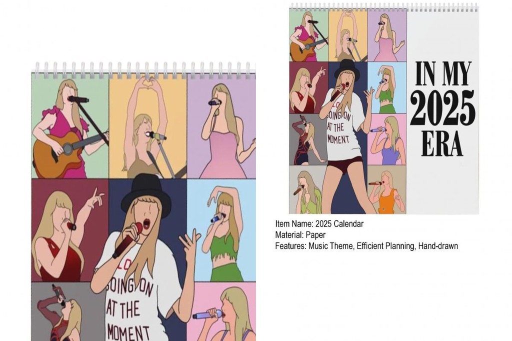 High-quality Paper Calendar 2025 Music Calendar 2025 Hand Drawn ...