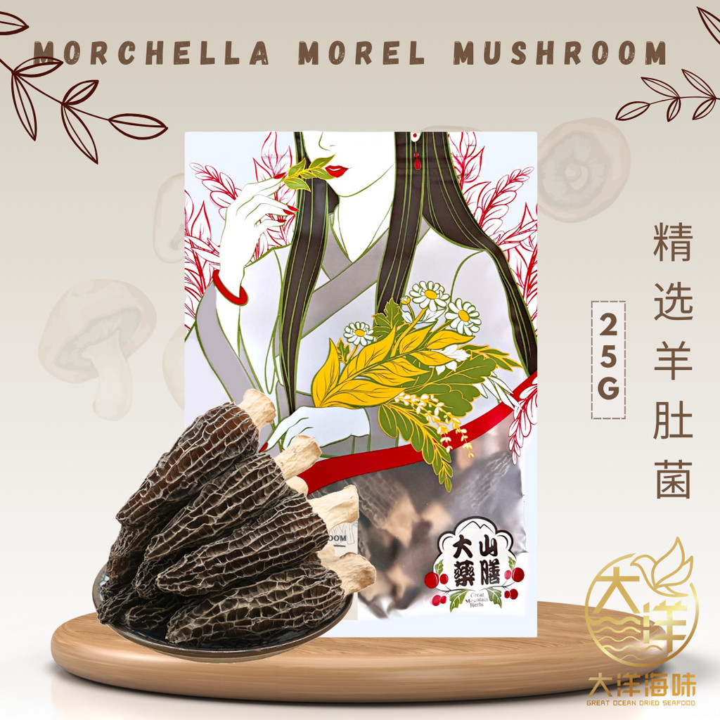 [L- 25G] Great Ocean Morchella Morel Mushroom | 羊肚菌 | Shopee Malaysia