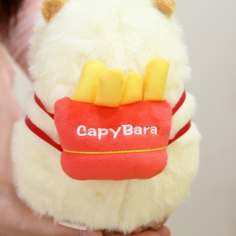 Creamy White Capybara Burger Backpack Plush Doll Cute Cartoon Stuffed ...