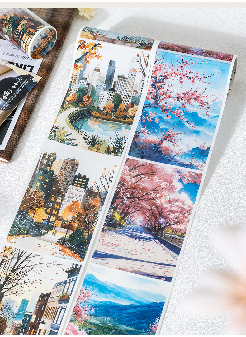JIANWU 80mm*200cm Tour Plan Series Vintage Flower Travel Landscaping Washi Tape Creative DIY ...