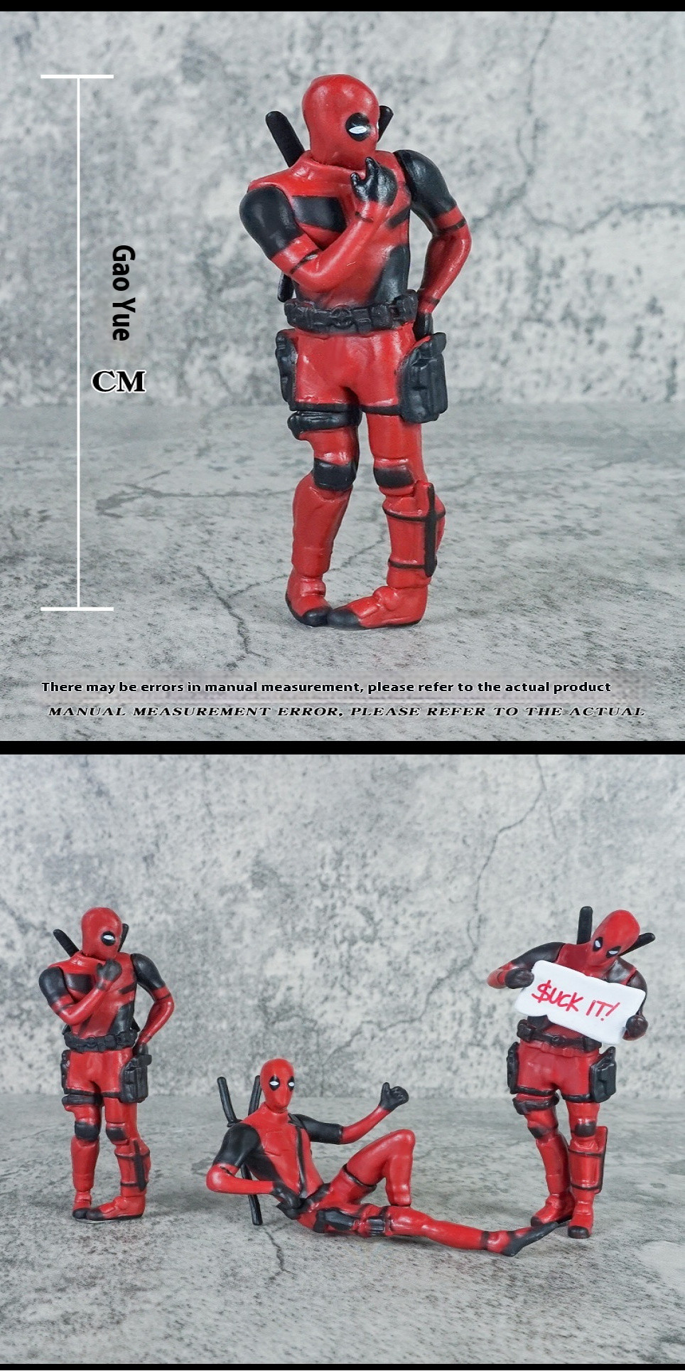 Deadpool Hand-Made Model Men Reclining Posture Doll Holding Card ...